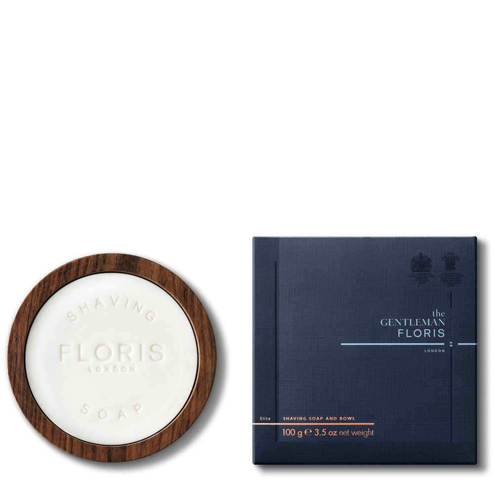 Floris Elite Shaving Soap In A Wooden Bowl 100g - scentubeauty.co.uk
