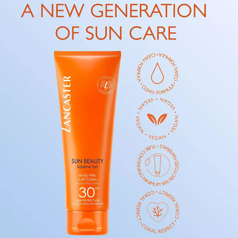 Lancaster Sun Beauty Body Milk SPF 30 250ml - scentubeauty.co.uk