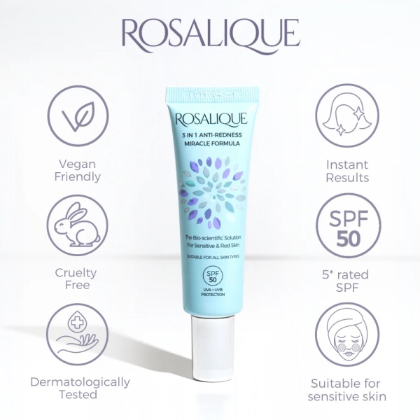 Rosalique 3-in-1 Anti-Redness Miracle Formula - scentubeauty.co.uk